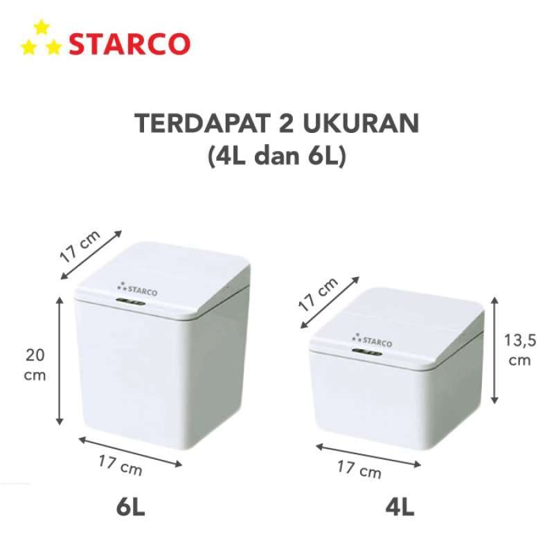 Jual Starco Smart Otomatis Trash Bin Tempat Sampah Tong Sampah Sensor 4l/6l - 4 Liter Di Seller ...