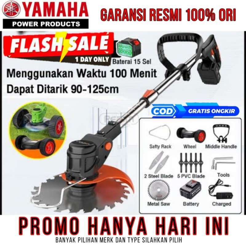 Promo Mesin Potong Rumput Baterai Cordless Brush Cutter 48v Roda Diskon 23% Di Seller Surota ...