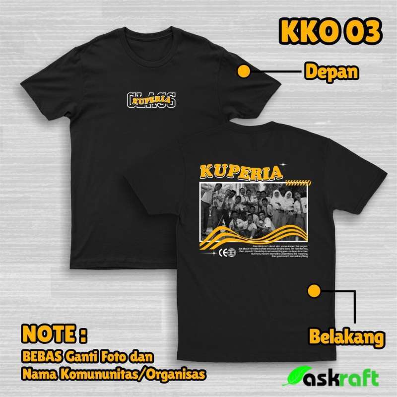 Jual Kaos Kelas Bisa Custom Sablon Bebas Ganti Foto Dan Tulisan Askraft - Kko 03 M Di Seller ...
