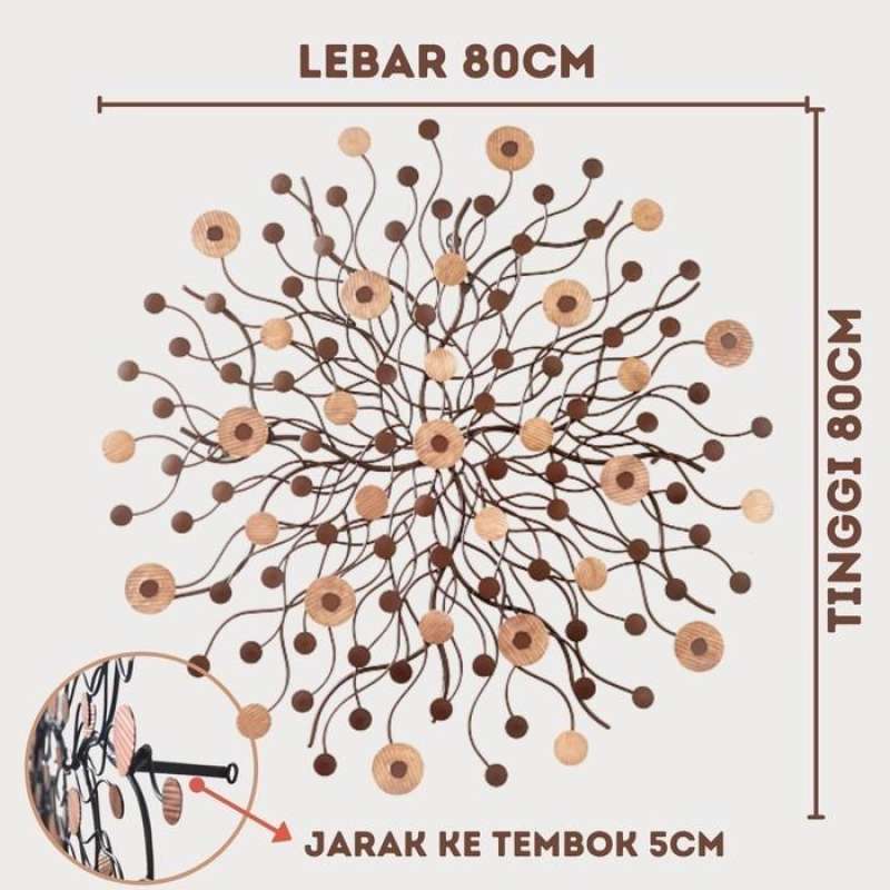 Jual Hiasan dinding besi kombinasi cooper diamtr 80cm (KDJYL80) di ...