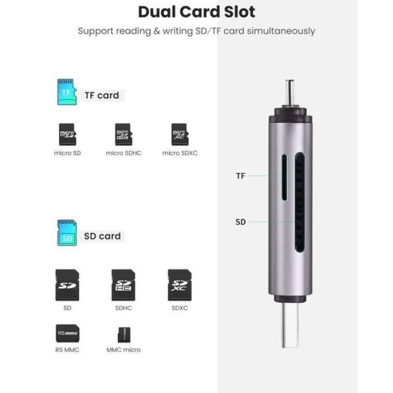 Jual ugreen otg adapter 2in1 usb 3.0 type c to micro sd tf card reader ...