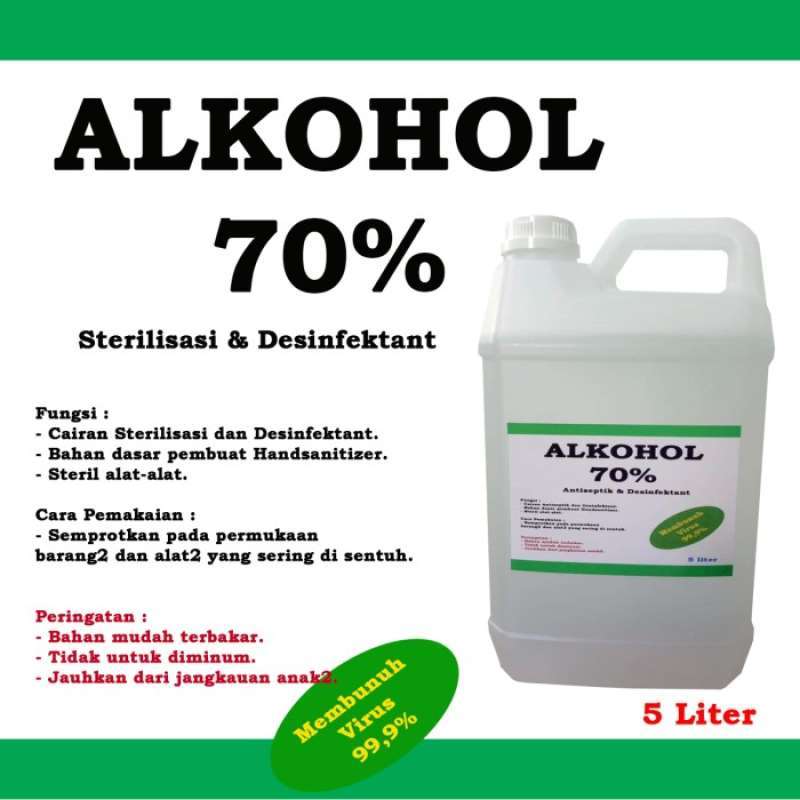 Promo ALKOHOL 70% 5 Liter Alcohol 70% Sterilisasi Diskon 33% di Seller ...