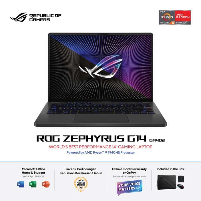 Jual Asus Rog Zephyrus G14 Ga402xi-r947g7g-o R9-7940hs/16gb/1tb/rtx4070 ...