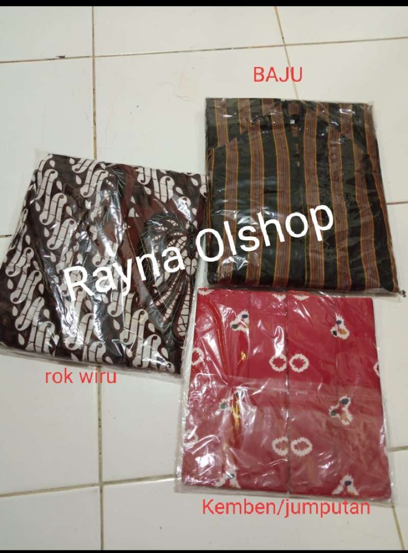 Jual SETELAN BAJU LURIK JAWA WANITA | KEBAYA LURIK + JUMPUTAN/KEMBEN/ANGKIN |+ ROK BATIK WIRU ...