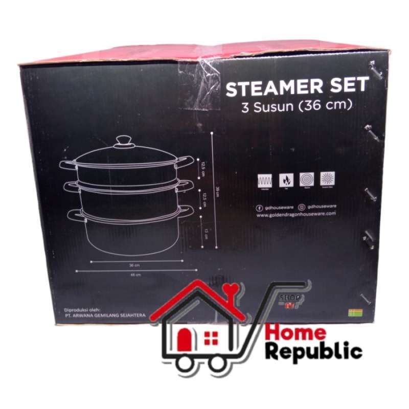 Promo Terbaik Golden Fish Steamer 36cm Panci Steamer Jumbo 3susun ...