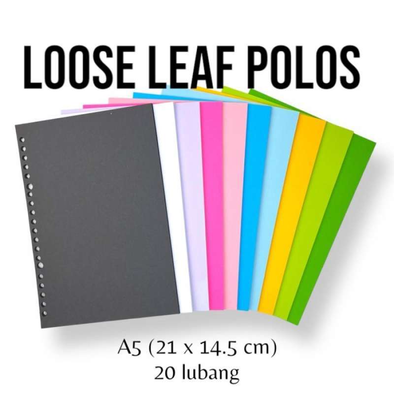 Jual Loose Leaf A5 POLOS Warna 80 gsm isi 25 lembar kertas binder POLOS ...