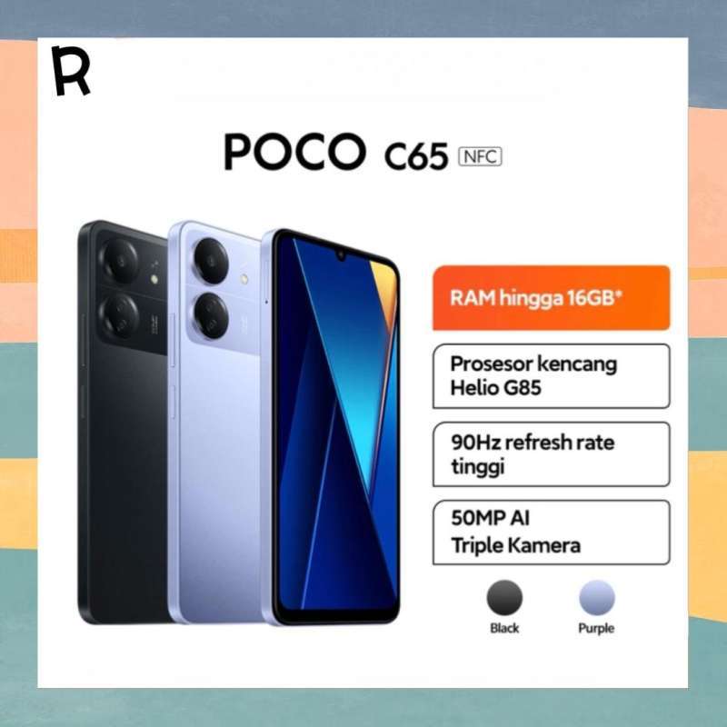 Promo POCO C65 6/128GB Prosesor Helio G85 Triple kamera 50MP AI NFC - Garansi resmi Xiaomi ...