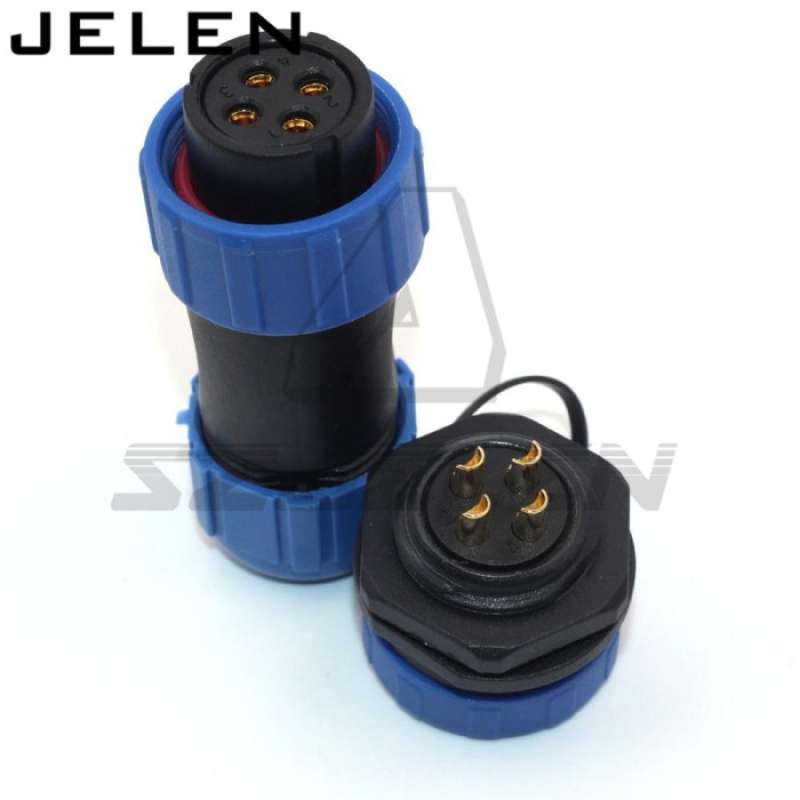 Promo Sp20 Waterproof Connector Plug And Socket With Flange 4 Hole ...