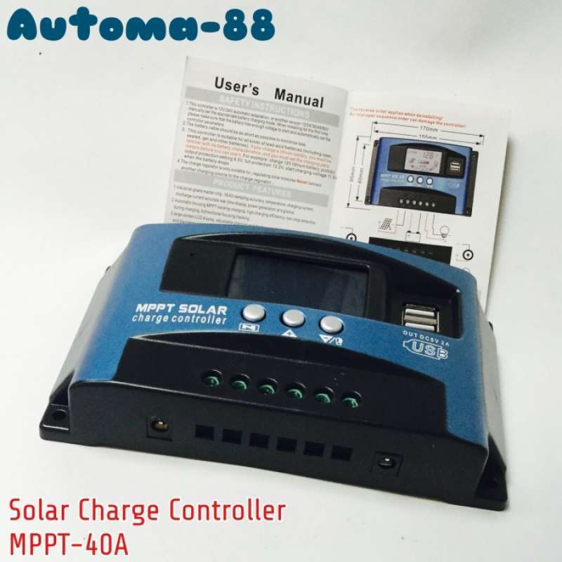 Promo Solar Charge Controller MPPT 40A 12V 24V 40 Ampere Panel Surya ...
