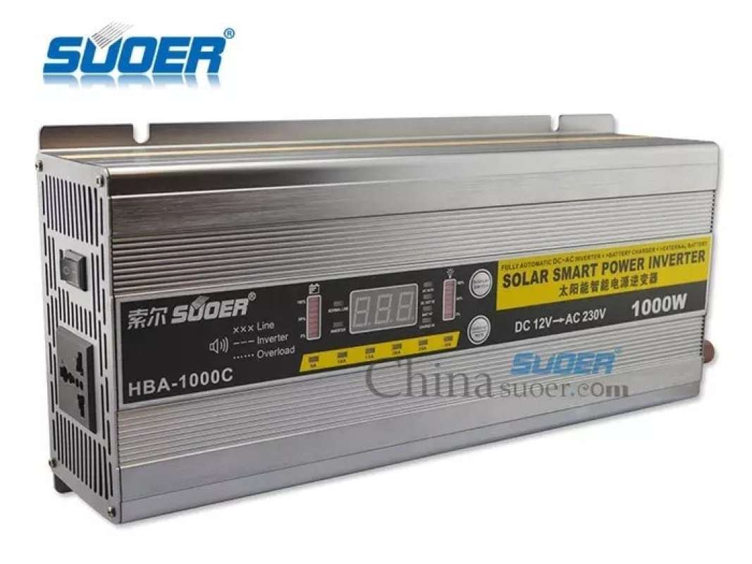 Promo Solar Smart Power Inverter with Charger SUOER 1000WATT HBA-1000C ...