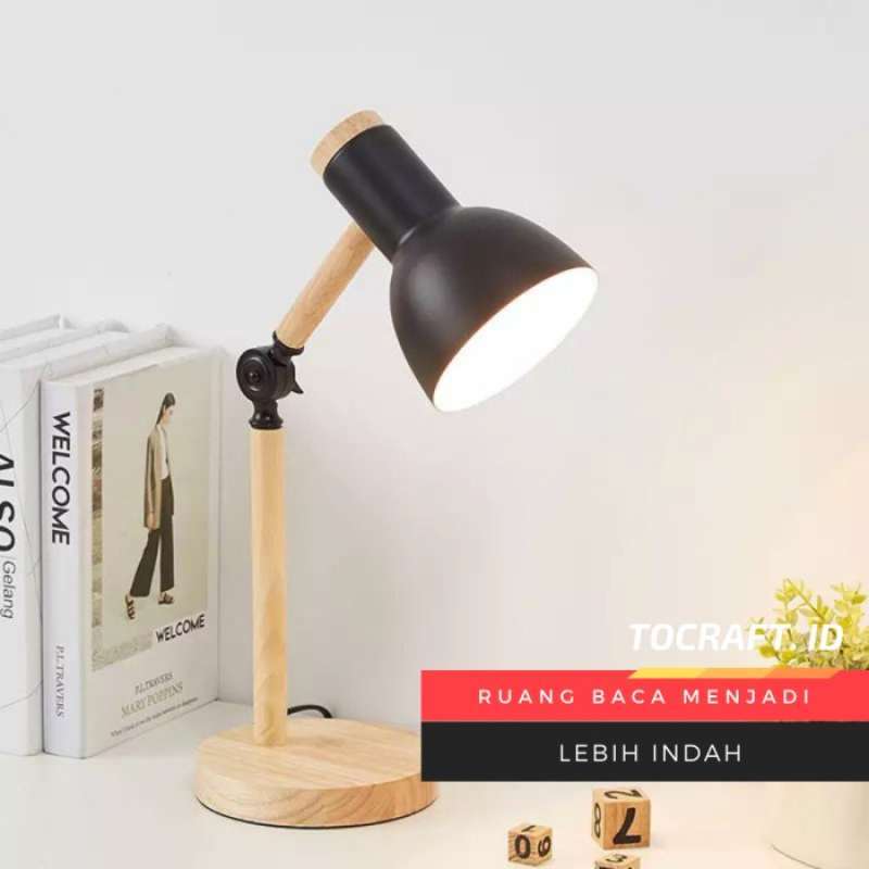 Promo LAMPU MEJA BELAJAR KERJA ARSITEK KAYU AESTHETIC LED MINIMALIS ...