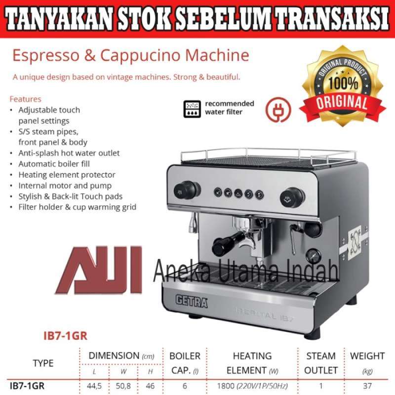 Jual Iberital Ib7-1Gr Espresso & Cappucino Machine / Mesin Kopi Semi Auto Terbaik di Seller ...