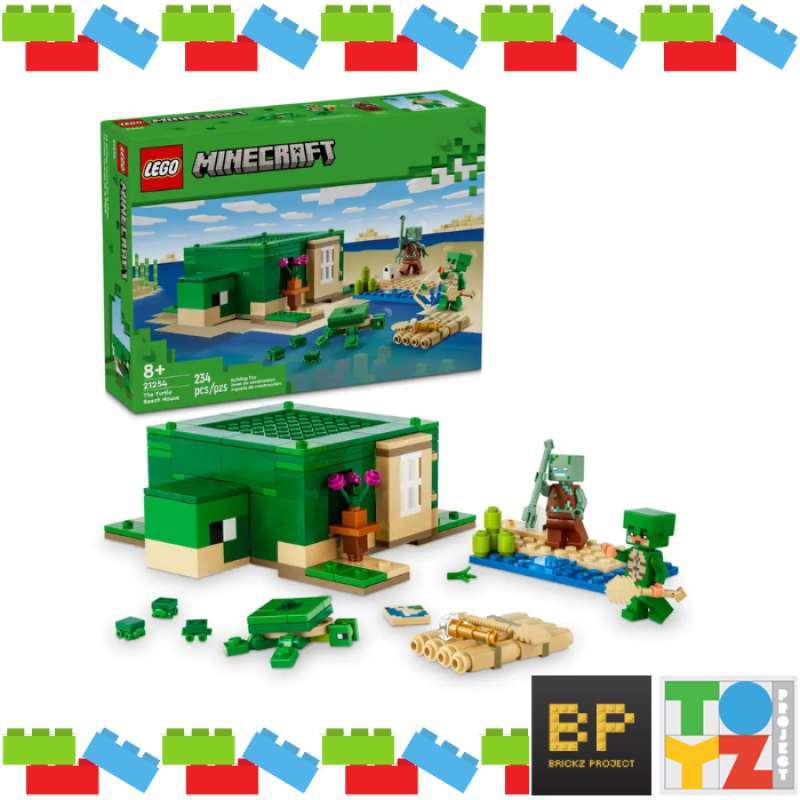 Jual Lego 21254 Minecraft - The Turtle Beach House di Seller Brickz ...