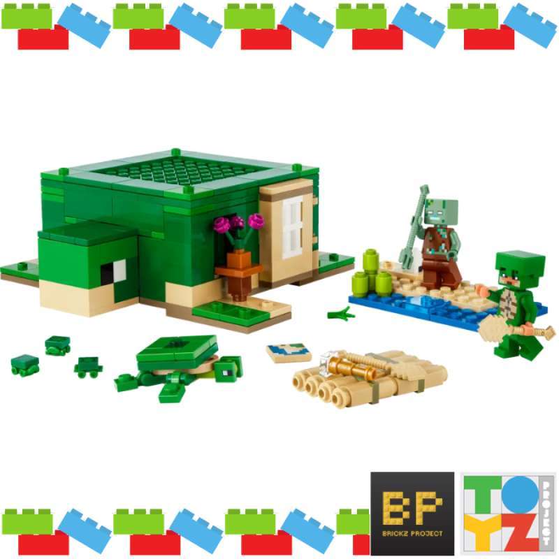 Jual Lego 21254 Minecraft - The Turtle Beach House di Seller Brickz ...