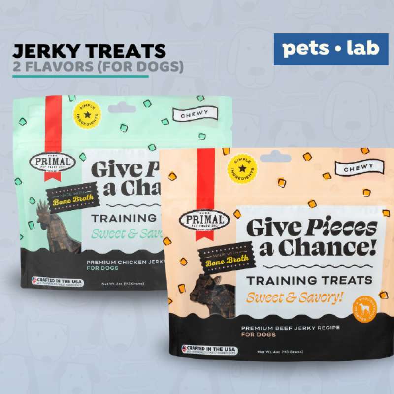 Promo Primal Pet Foods GIVE PIECES A CHANCE Jerky Dog Snack Anjing Sapi ...