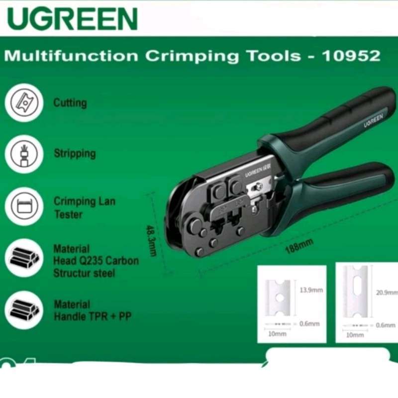 Jual Ugreen Tang Crimping Tool RJ45 RJ11 LAN Network Krimping Multifunction 10952 70683 di ...