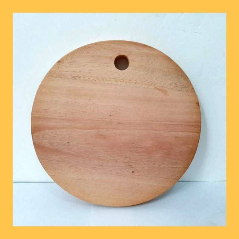Jual Telenan Kayu Mahoni Bulat Diameter 30 cm / Wooden Cutting Board di ...