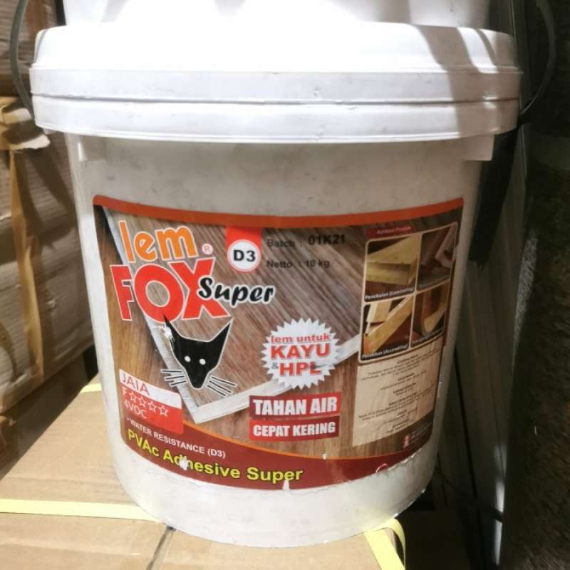 Promo Lem fox putih d3 waterproof 10kg lem tahan air lem HPL sheet pvc ...