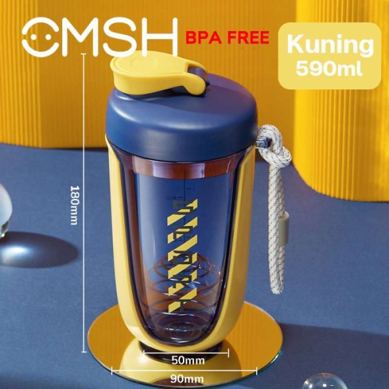 Promo CMSH 1763 BOTOL MINUM SHAKER 590ML PROTEIN SHAKER ANTI TUMPAH -LORENA - Kuning Diskon 50% ...