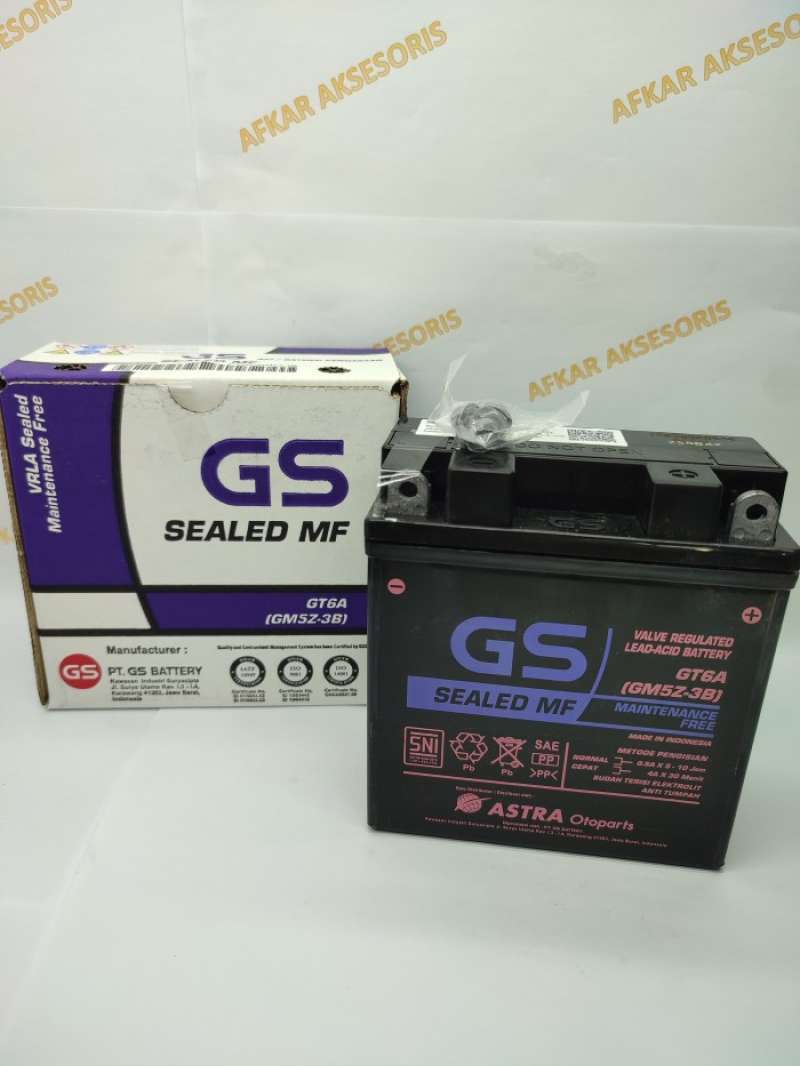 Promo Aki Accu Gs Astra Original Gt6a Mio Sporty Supra X Old Jupiter Z ...