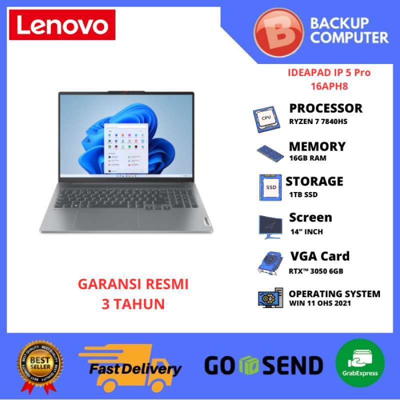 Jual LAPTOP LENOVO IDEAPAD IP5 Pro 16APH8 83AR004GID Ryzen 7 7840HS 16GB RAM di Seller BACKUP ...