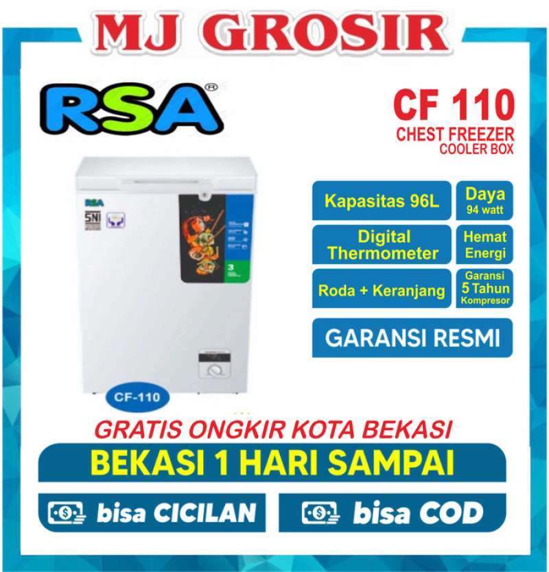 Promo RSA CHEST FREEZER CF 100 BOX 100L LEMARI PEMBEKU 100 LITER BY GEA ...