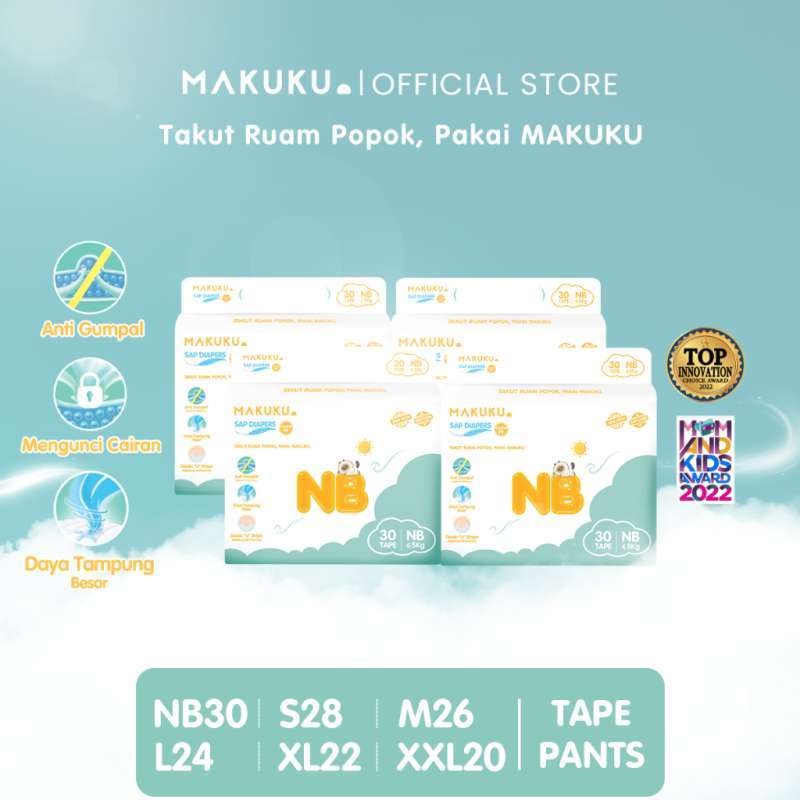 Promo Pampers [4 PACK] MAKUKU SAP Diapers Comfort Fit Mini Tape/Pants ...