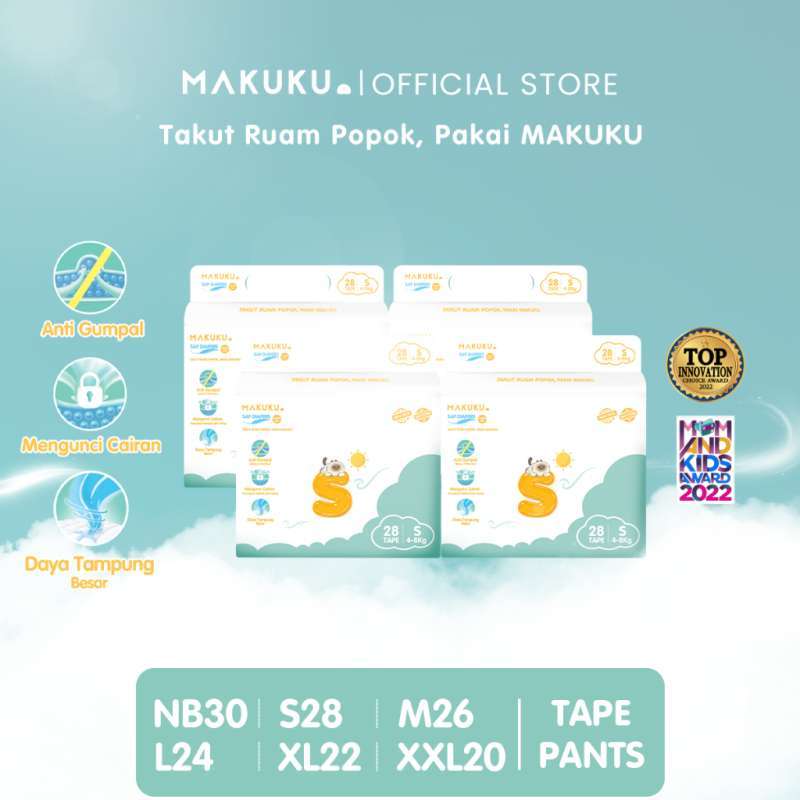 Promo Pampers [4 PACK] MAKUKU SAP Diapers Comfort Fit Mini Tape/Pants ...