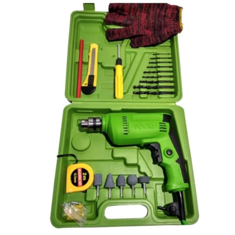 Promo TEKIRO RYU Mesin bor listrik 10 mm set koper 22 pcs RDR 10 - 3 ...