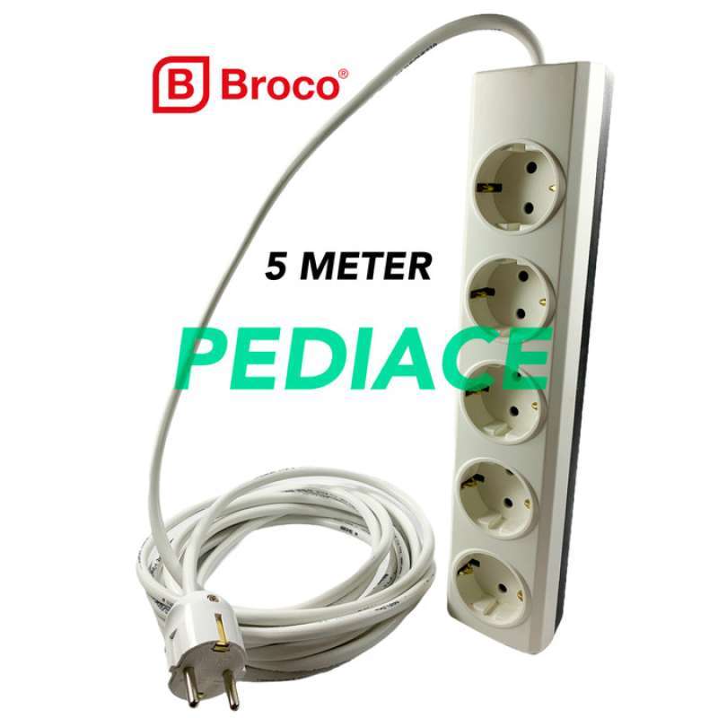 Promo Stop Kontak Colokan BROCO 5 Lubang 16A - Kabel 2x1.5mm SUPREME 5 ...