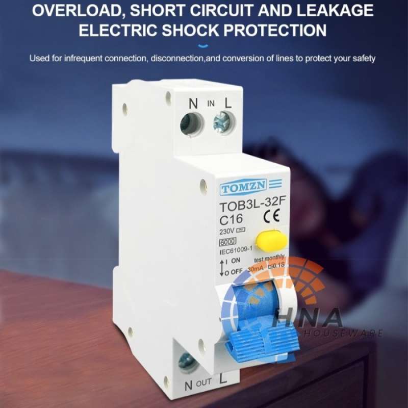 Promo RCBO MCB RCCB ELCB AC TOMZN 6A - 32A Lightning Protection ...