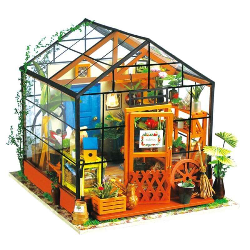 Promo New Robotime Diy Doll House Kit Cathy Flower Greenhouse Dg104 ...