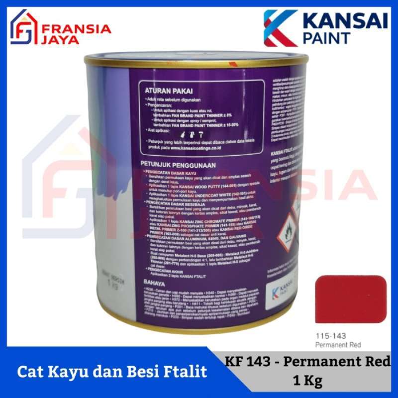 Promo Cat Minyak Besi Dan Kayu Ftalit Permanent Red Kf 143 1 Kg Kansai ...