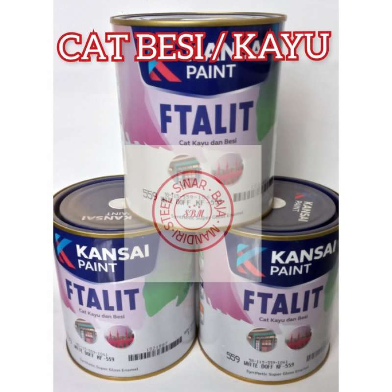 Promo Cat Kayu Dan Besi Ftalit Hitam / Putih Doff @1Ltr Diskon 23% di ...