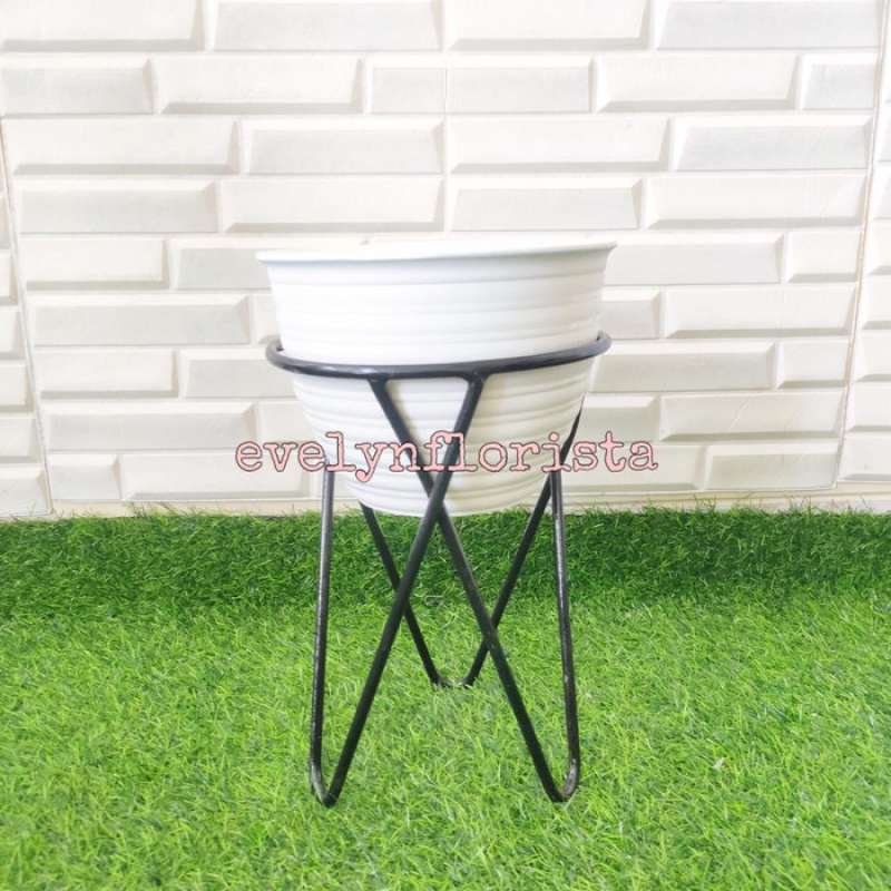 Promo Baru Paket Standing Besi Kaki Tiga T30 + Vas Tawon Plastik Putih ...