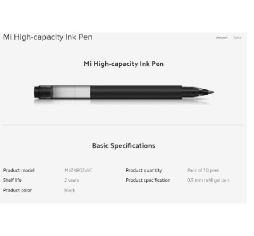 Jual xiaomi mijia jumbo gel pen 0.5mm 10 pack mi high capacity pulpen ...