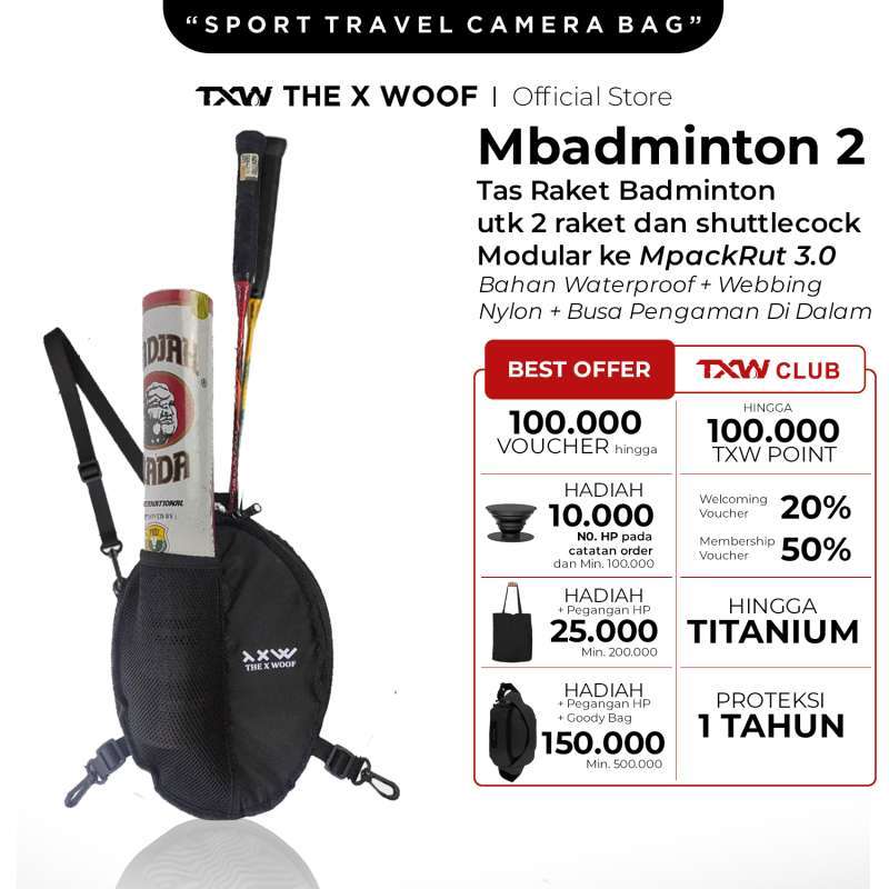 Jual Tas Raket Badminton Thermo 2 Raket Shuttlecock The X Woof ...