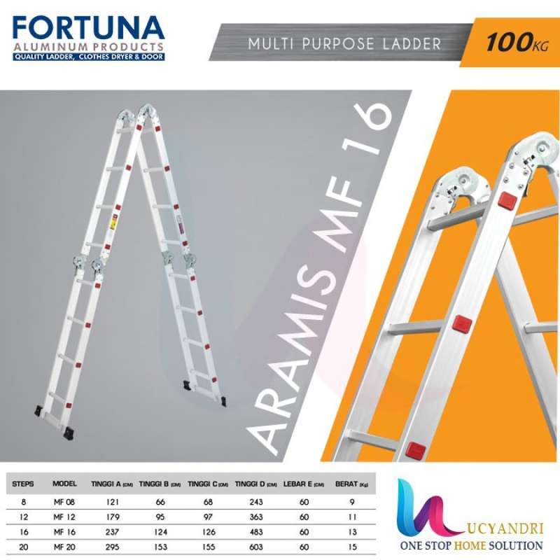 Promo Tangga Multipurpose Aramis Mf 16 Tangga Lipat Premium Fortuna ...