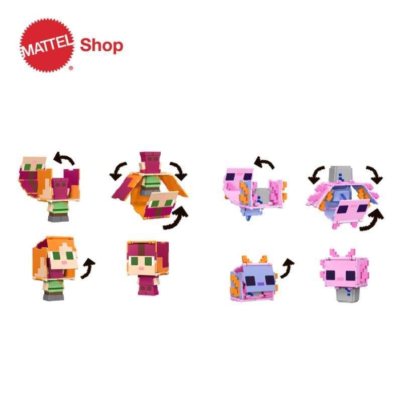 Jual Minecraft Alex in Leather Armor and Pink Axolotl -Mainan Action ...