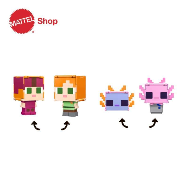 Jual Minecraft Alex in Leather Armor and Pink Axolotl -Mainan Action ...