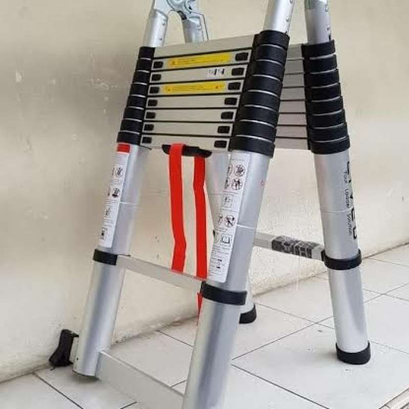 Promo Tangga Lipat Aluminium Teleskopik 3.2M + 3.2M = 6.4M Telescopic Ladder Diskon 23% di ...