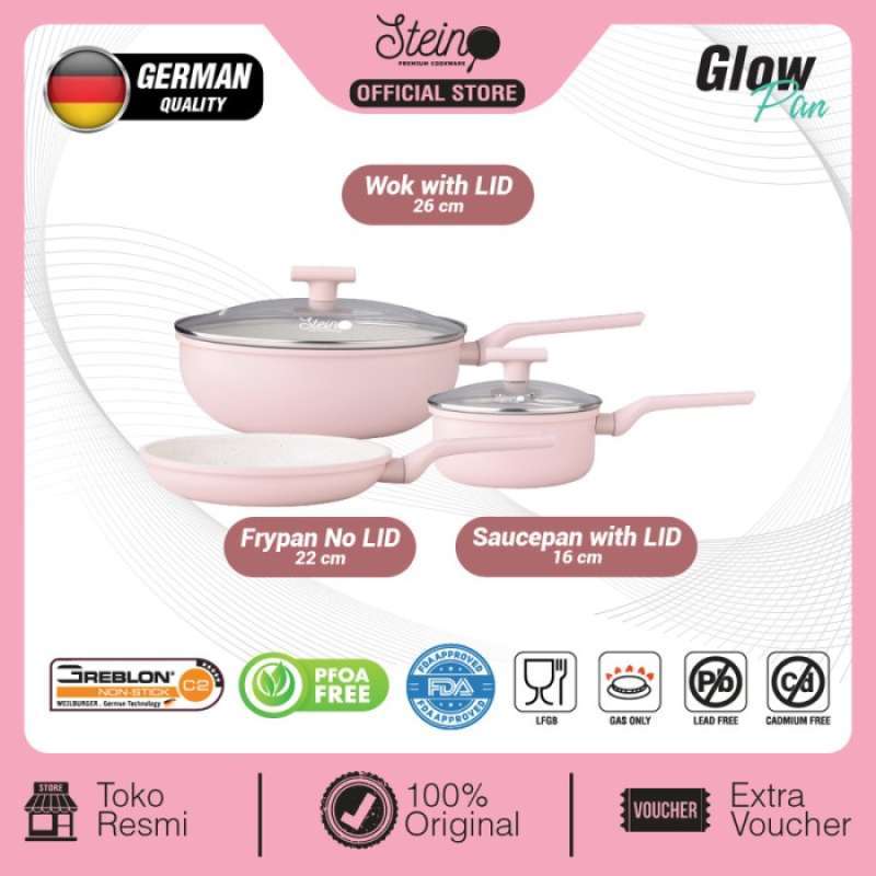 Promo New Product By Steincooare - Glow Pan Series (Pink Iv) / Pan Set ...