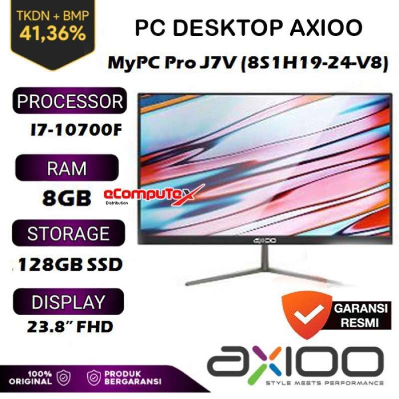 Jual Pc Desktop Axioo Mypc Pro J7v (8s1h19-24-v8) I710700f 8gb 128gb +2tb Hdd 23.8 Inch Fhd Win ...