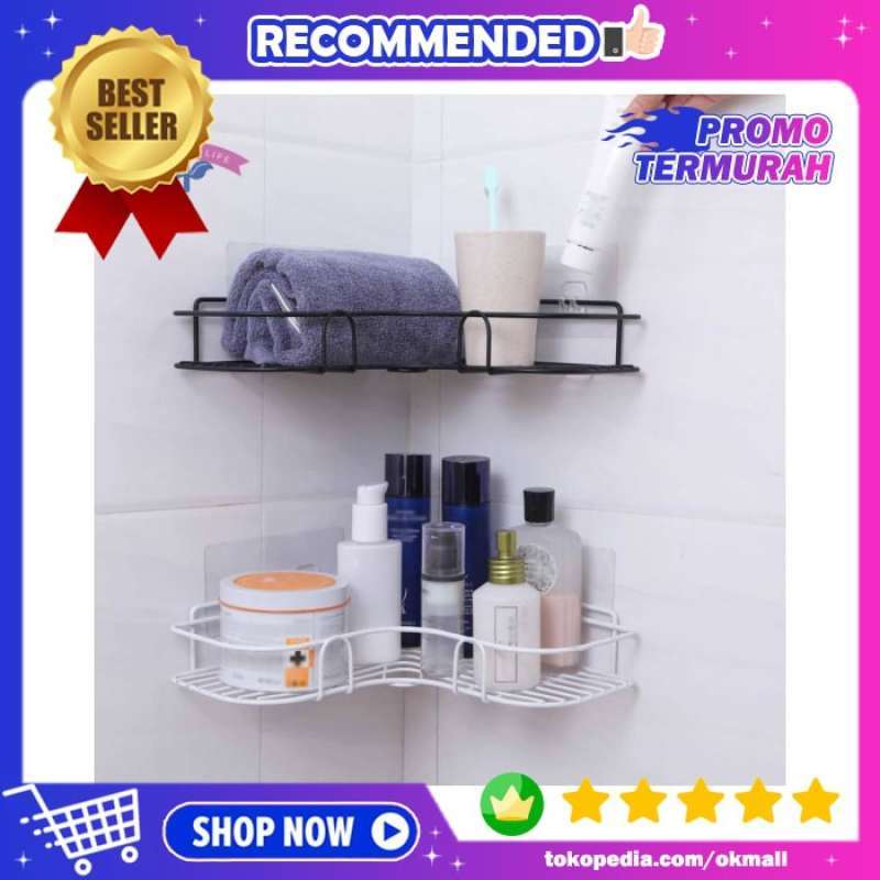 Jual Rak Dinding Pojok Sudut Siku Kamar Mandi Segitiga Stainless Tempel ...