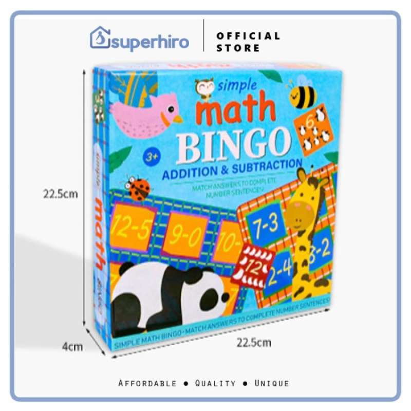 Promo MAINAN EDUKASI ANAK MATH BINGO ADDITION AND SUBTRACTION BERHITUNG ...
