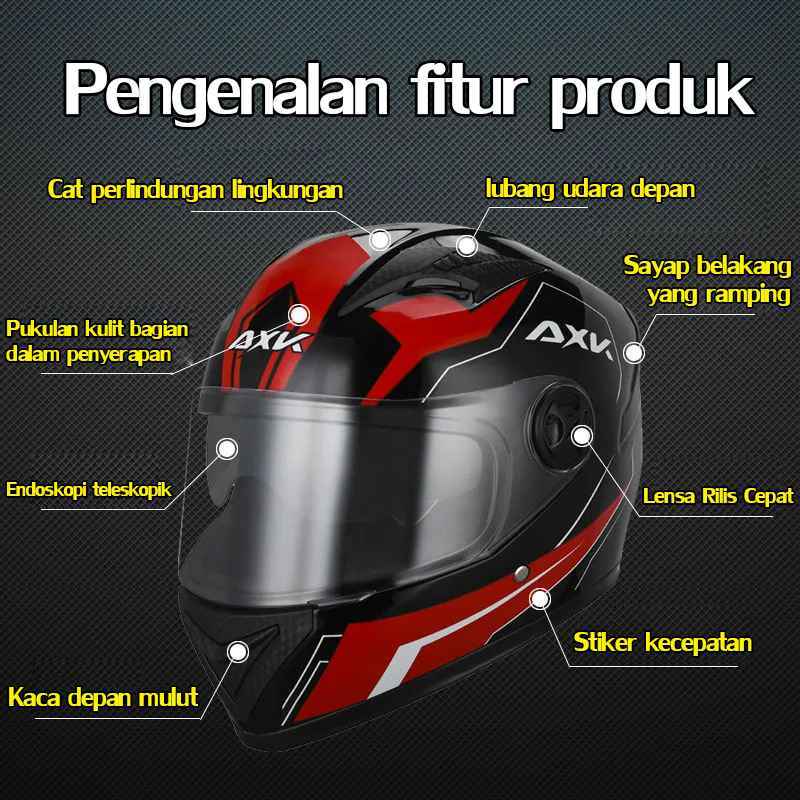 Promo Barang Spot+ AXK Helm full face Tersedia 3 warna Lapisan bantalan ...