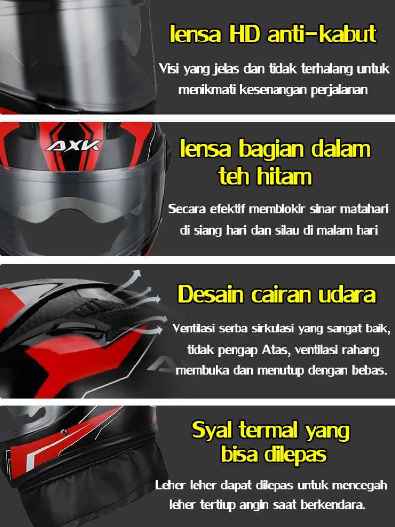 Promo Barang Spot+ AXK Helm full face Tersedia 3 warna Lapisan bantalan ...