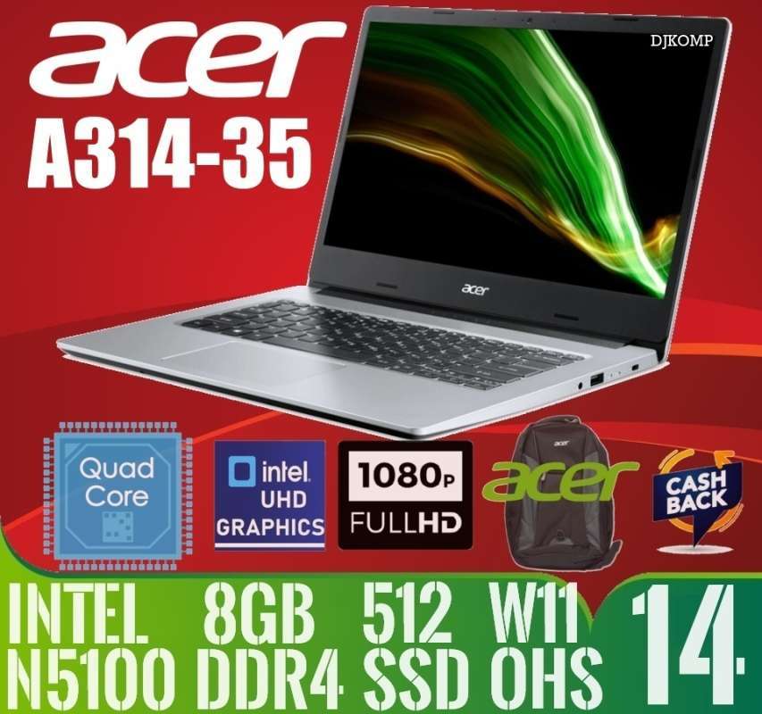 Jual ACER ASPIRE A314-35-C91Z N5100/8GB/512GB/FHD 14.0/WIN11+OHS2021 ...