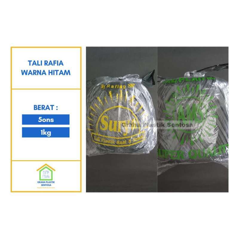 Jual Tali Rafia Hitam Ukuran 5ons dan 1kg di Seller Graha Plastik ...