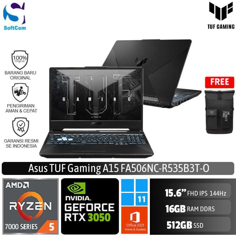 Promo Asus Tuf Gaming A15 Fa506nc R535b3t Laptop Gaming [r5 7535hs/16gb ...